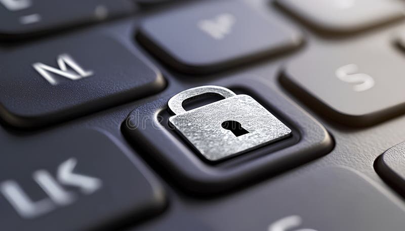 License. Computer Keyboard with Copyright Entry Button and Metal Lock ...