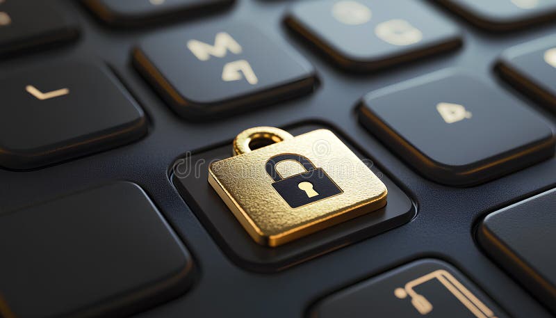 License. Computer Keyboard with Copyright Entry Button and Metal Lock ...