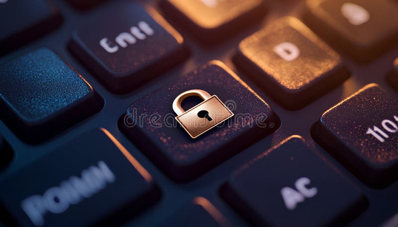 License. Computer Keyboard with Copyright Entry Button and Metal Lock ...