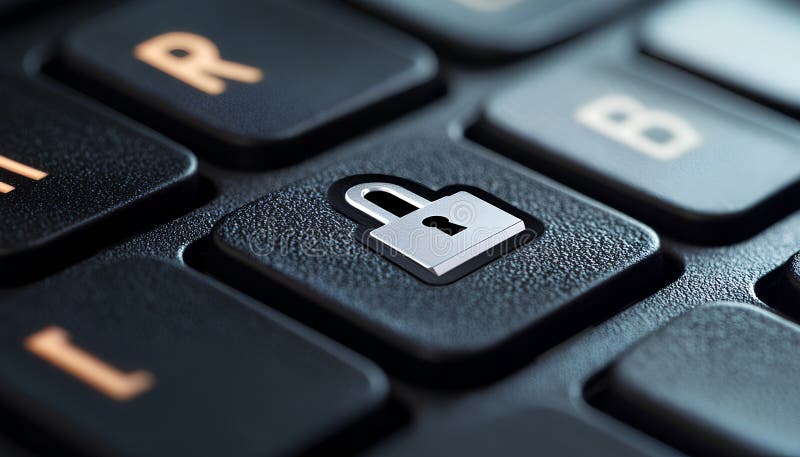 License. Computer Keyboard with Copyright Entry Button and Metal Lock ...