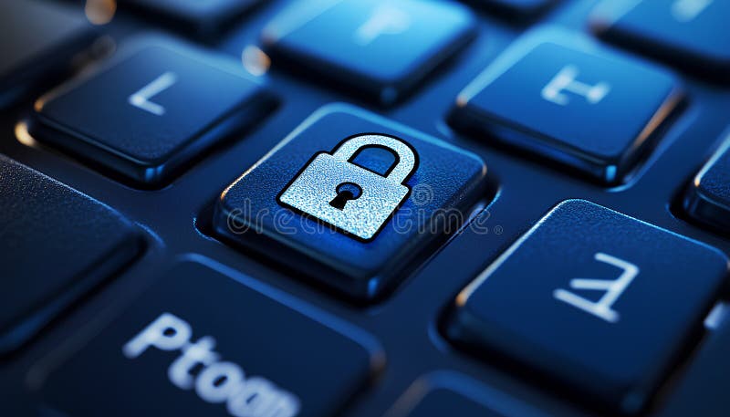 License. Computer Keyboard with Copyright Entry Button and Metal Lock ...