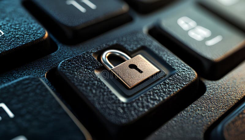 License. Computer Keyboard with Copyright Entry Button and Metal Lock ...