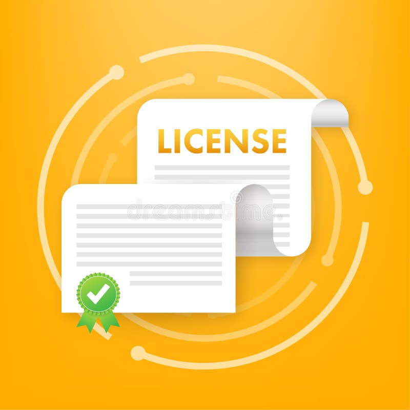 License Document. Business Icon. Paper Documents. Vector Stock ...