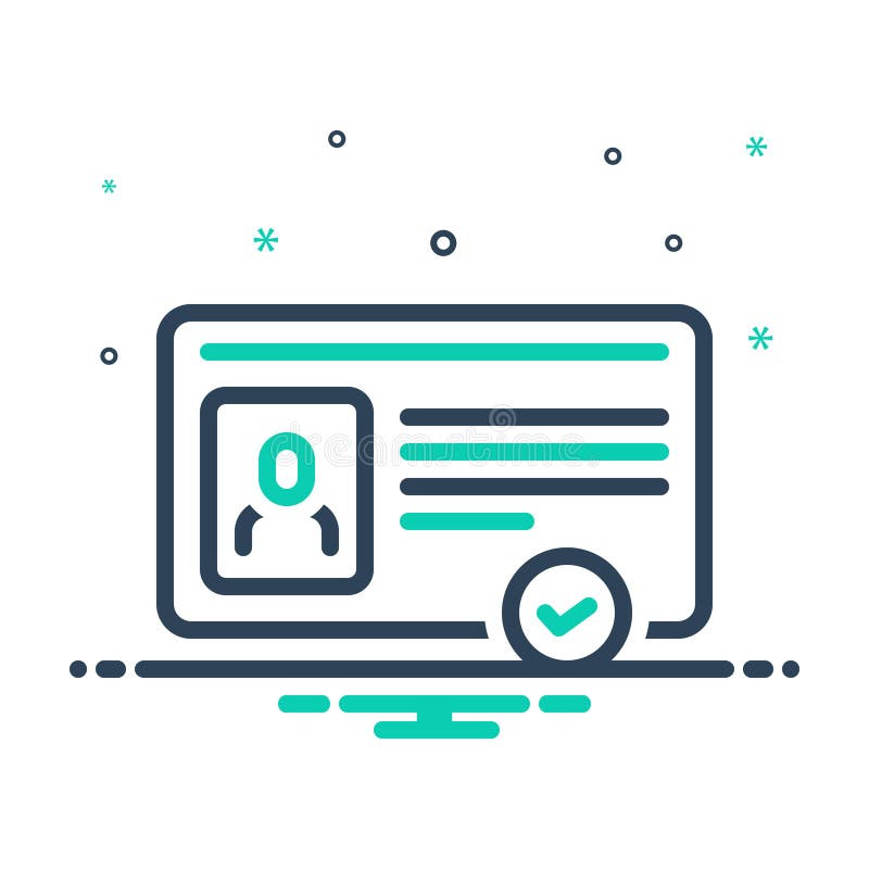 Mix Icon for License, Credential and Card Stock Illustration ...