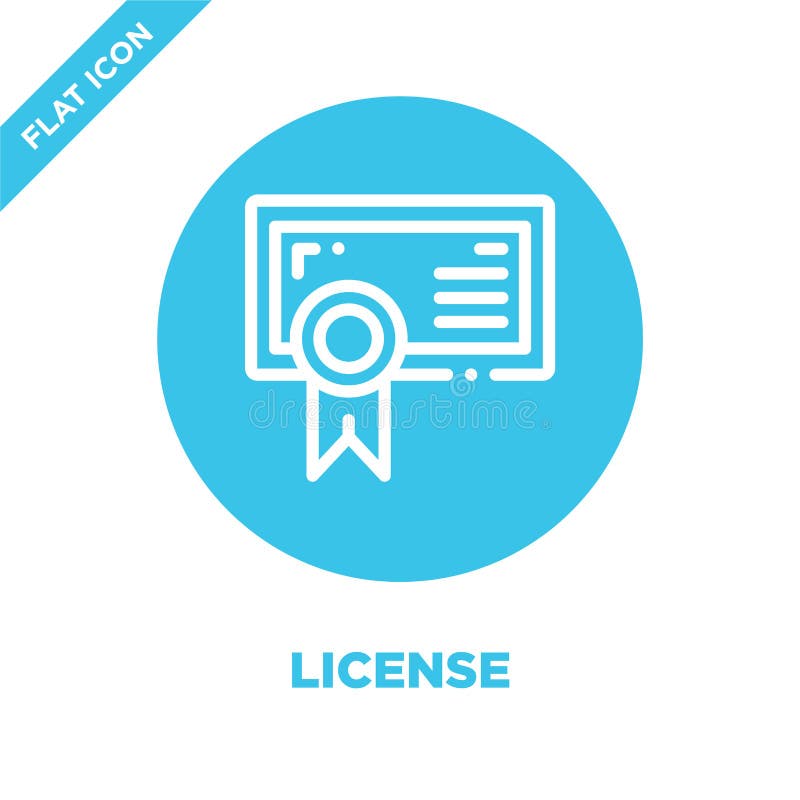 License Icon Vector. Thin Line License Outline Icon Vector Illustration ...