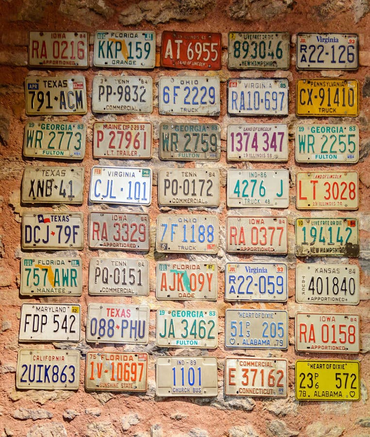 Group of Old Vintage American License Plates Editorial Photo - Image of ...