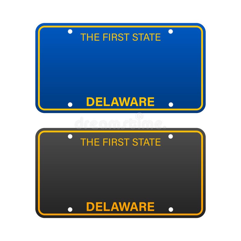 License Plate of Delaware. Car Number Plate Stock Vector - Illustration ...