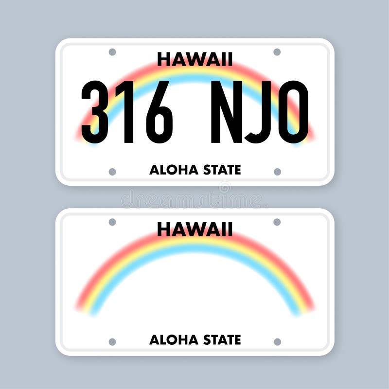Hawaii License Plate Stock Illustrations – 35 Hawaii License Plate ...