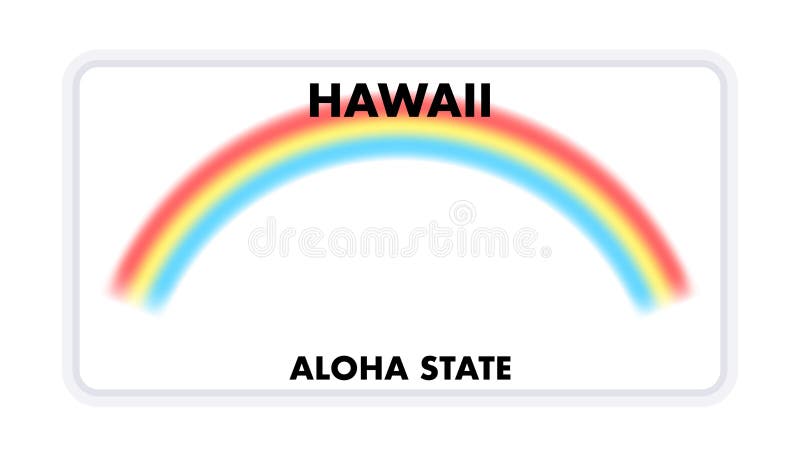 License Plate of Hawaii. Car Number Plate Stock Vector - Illustration ...
