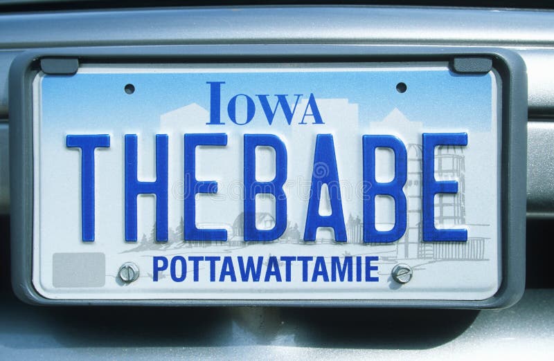 License Plate in Iowa editorial photography. Image of north - 23167902
