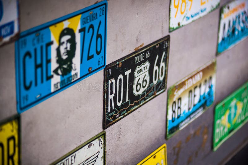 License Plate Number on the Wall Editorial Image - Image of colors ...