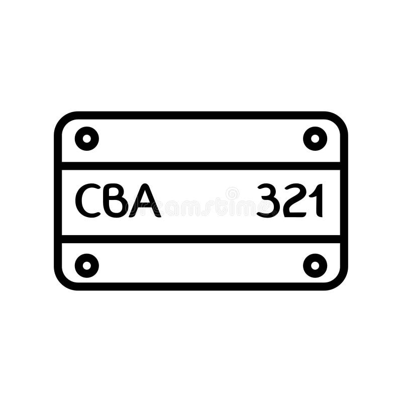 License Plate Vector Icon Illustration Stock Illustration ...