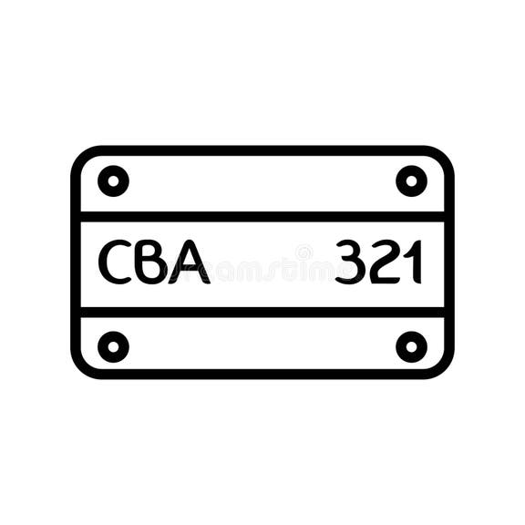 License Plate Vector Icon Illustration Stock Illustration ...