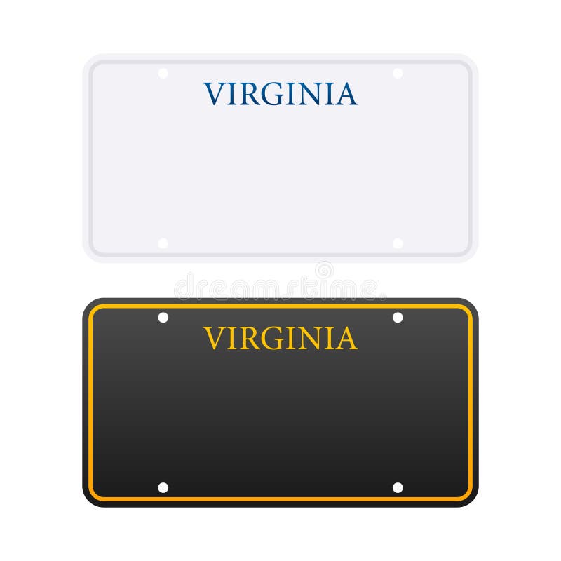 License Plate of Virginia. Car Number Plate Stock Vector - Illustration ...