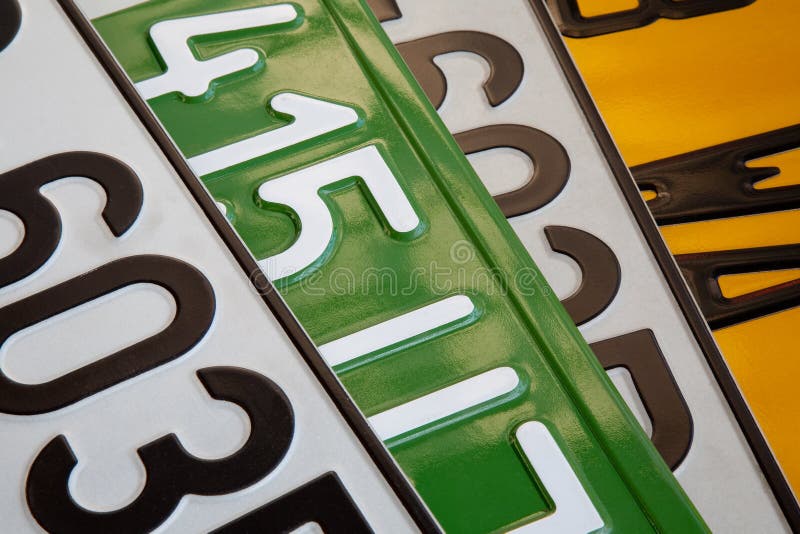 License Plates from Europe Close-up Stock Photo - Image of plate ...