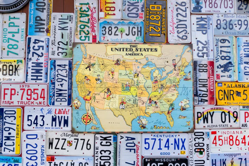 The license plates. editorial image. Image of continent - 45801625