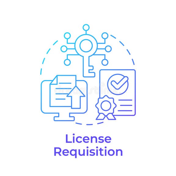 License Requisition Blue Gradient Concept Icon Stock Vector ...