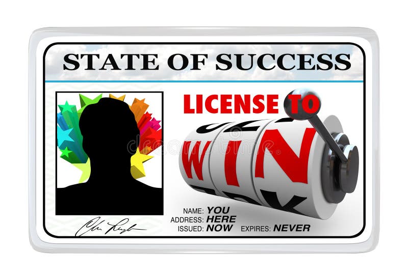 License To Win Laminated ID Card Stock Illustration - Illustration of ...