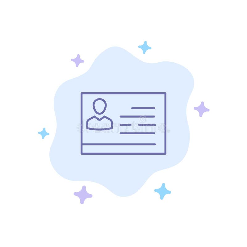License To Work, License, Card, Identity Card, Id Blue Icon on Abstract ...