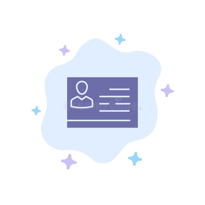 License To Work, License, Card, Identity Card, Id Blue Icon on Abstract ...