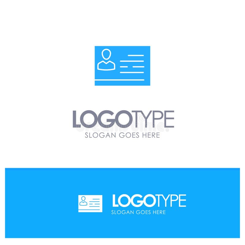 License To Work, License, Card, Identity Card, Id Blue Solid Logo with ...