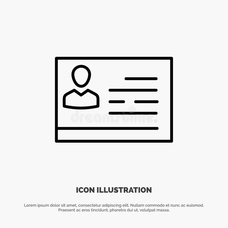 License To Work, License, Card, Identity Card, Id Line Icon Vector ...