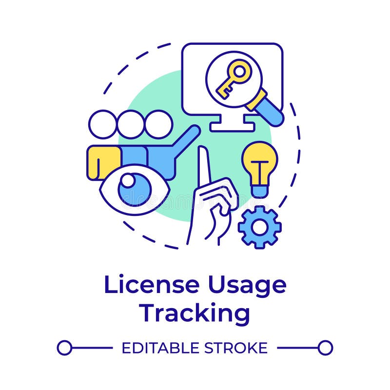 License Usage Tracking Multi Color Concept Icon Stock Vector ...
