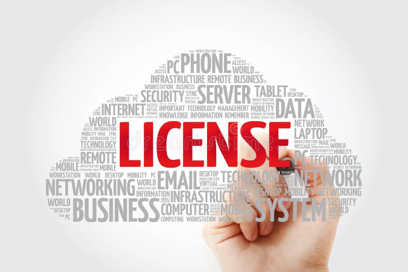 LICENSE Word Cloud Collage with Marker, Business Concept Background ...