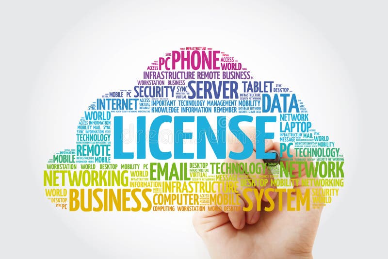 LICENSE Word Cloud Collage with Marker, Business Concept Background ...