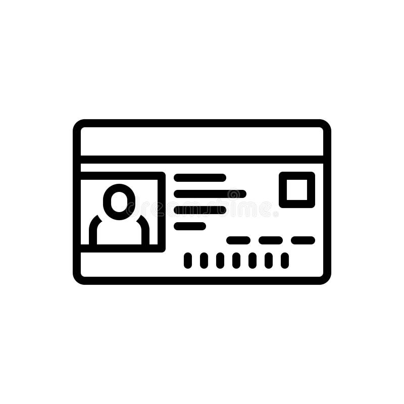 Black Line Icon for Licensed, Permit and Card Stock Vector ...