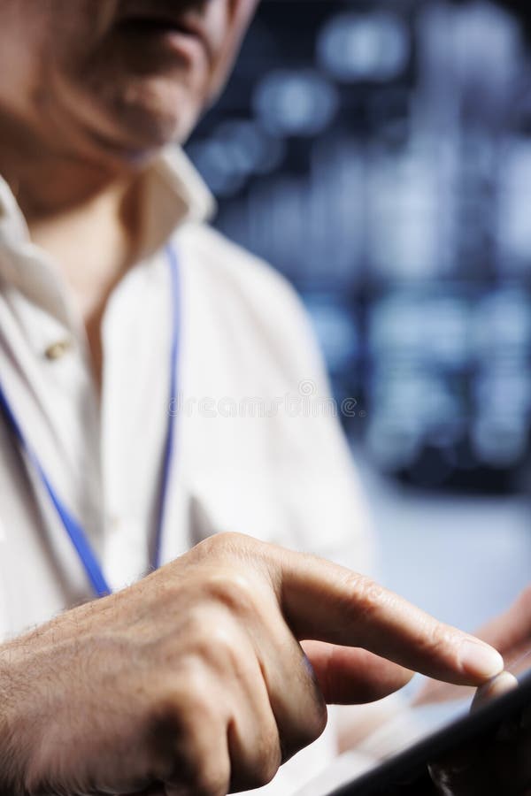 Licensed Serviceman Inspects Servers Stock Photo - Image of licensed ...