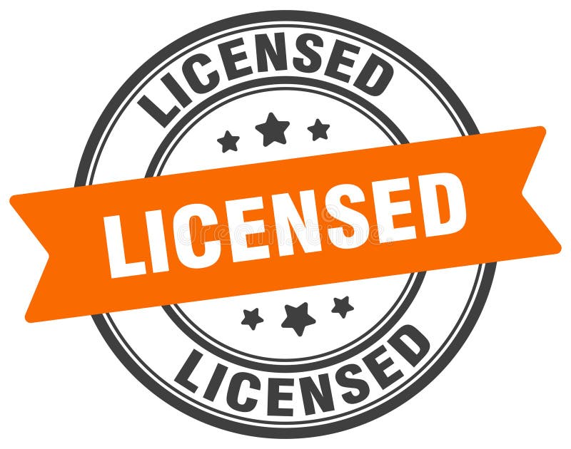 Licensed Stamp. Licensed Label on Transparent Background. Round Sign ...
