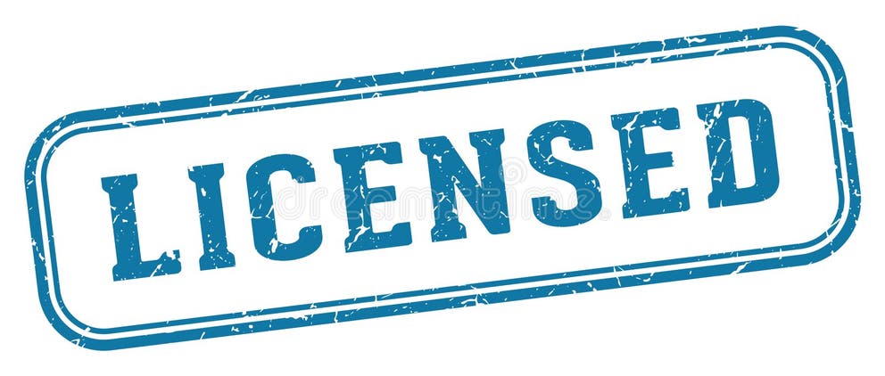 Licensed Stamp. Licensed Rectangular Stamp on White Background Stock ...