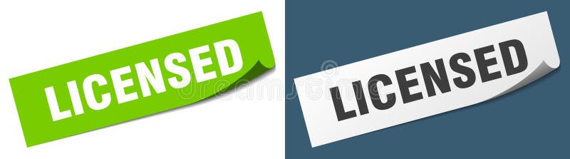 Licensed Sticker. Licensed Sign Set Stock Vector - Illustration of peel ...