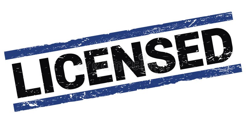 LICENSED Text on Black-blue Rectangle Stamp Sign Stock Illustration ...