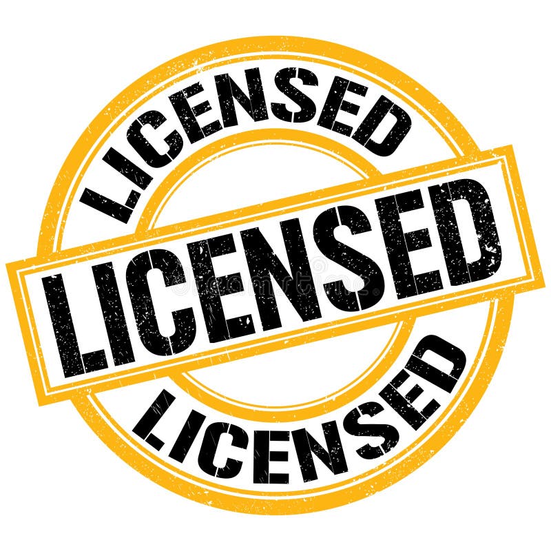 LICENSED Text on Yellow-black Round Stamp Sign Stock Illustration ...