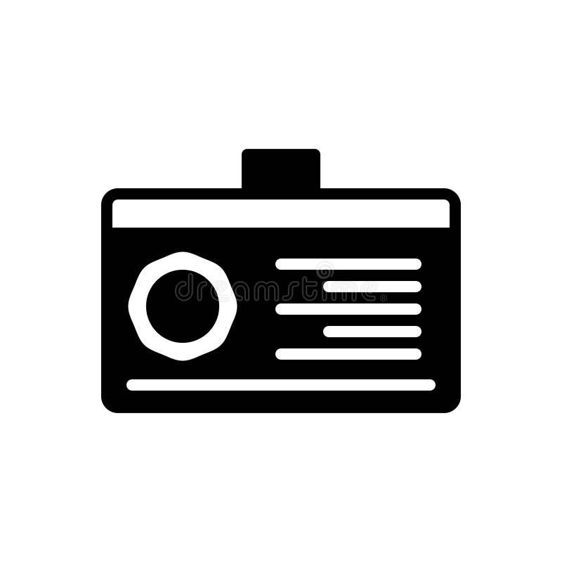 Black Solid Icon for Licenses, Certificate and Document Stock Vector ...