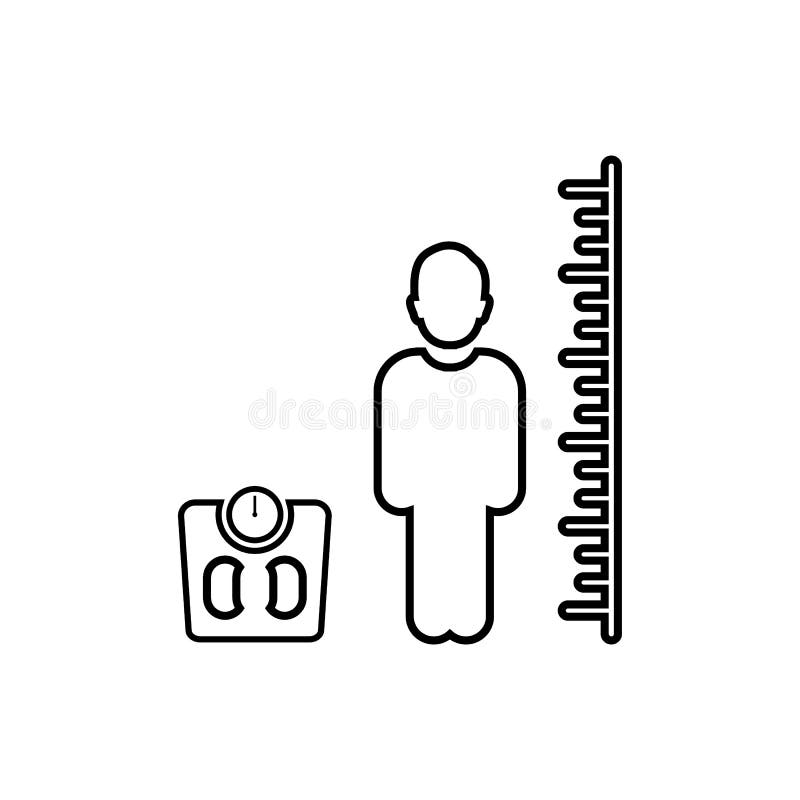 Lichaamsgewicht-index BMI, Lijnpictogram Vector Illustratie ...
