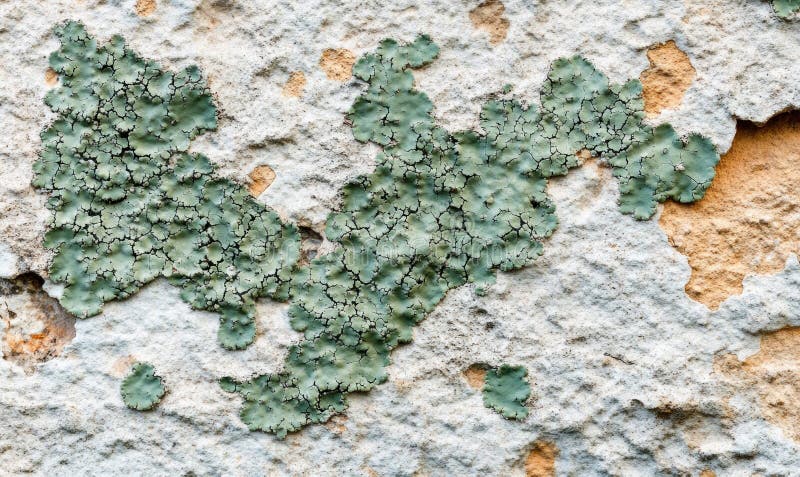 Lichen Creates a Beautiful Natural Pattern Growing on an Old Concrete ...