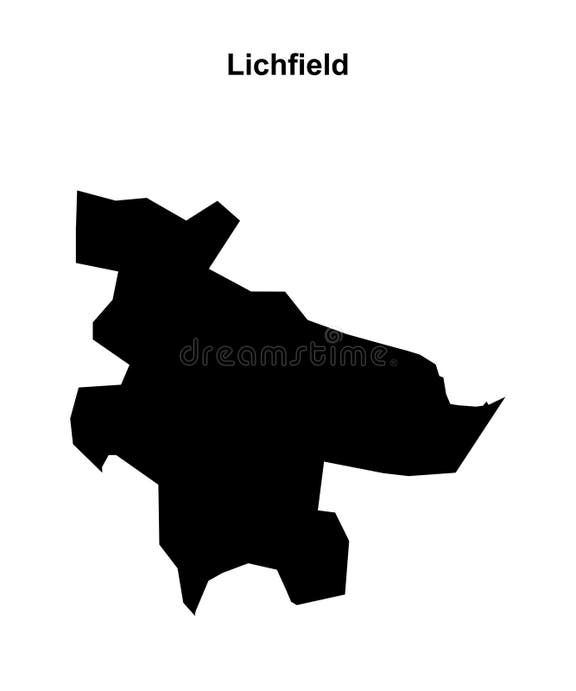 Lichfield outline map stock vector. Illustration of area - 371644852