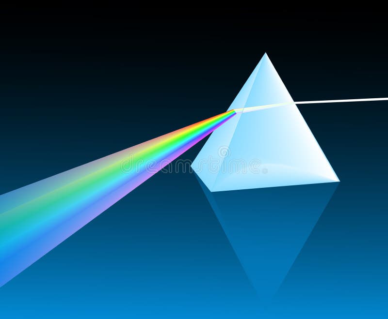 Prisma met licht spectrum stock illustratie. Illustration of instrument ...