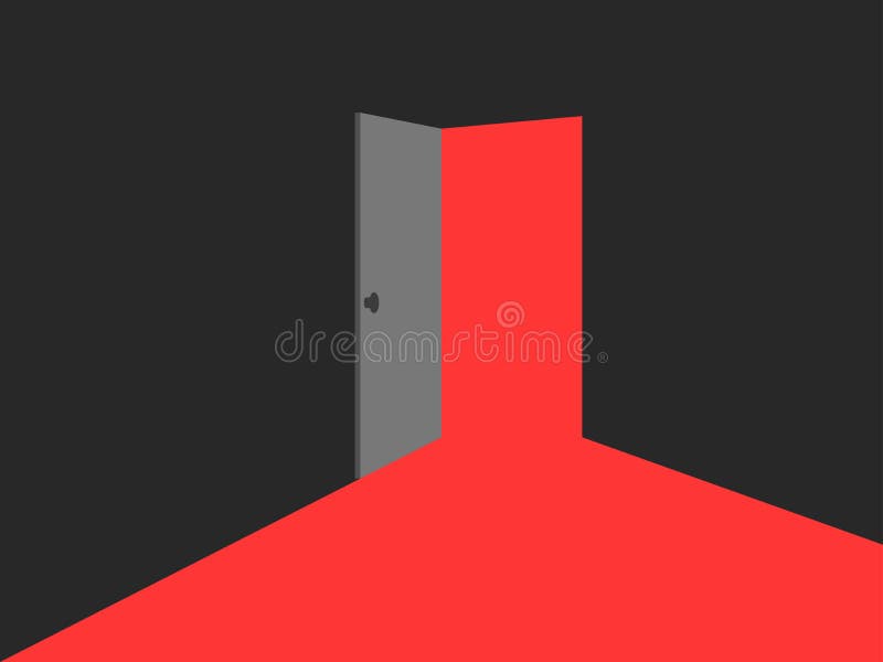 Licht Van De Open Deur Rood Lichten Vector Illustratie - Illustration ...