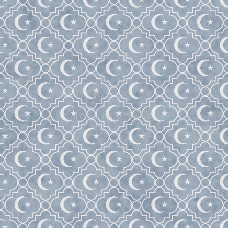 Lichtblauw En Wit Ster En Crescent Symbol Tile Pattern Repeat Stock ...