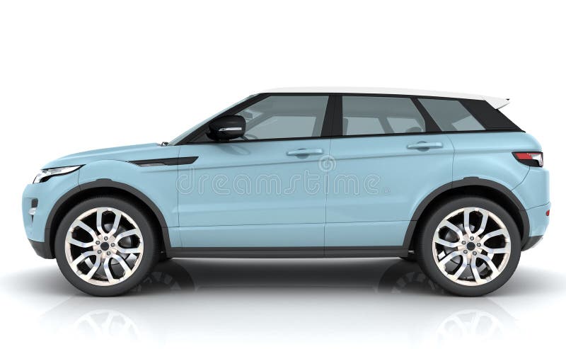 Lichtblauw Range Rover stock afbeelding. Image of auto - 64346695