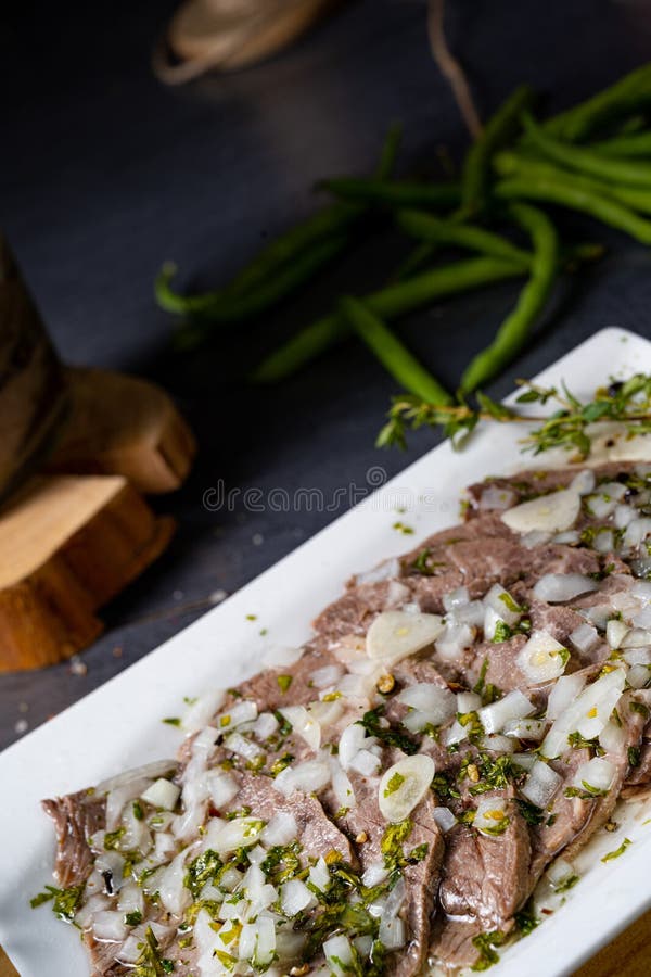 Delicious Cold Beef with Vinaigrette Stock Image - Image of eating ...