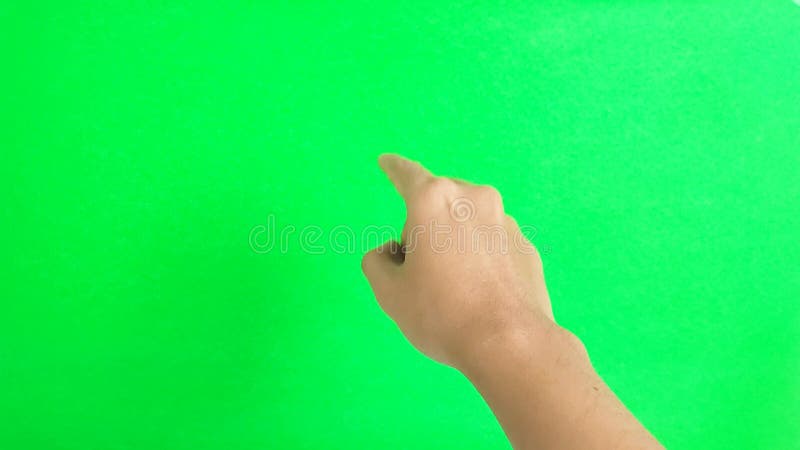 Licking or Tapping Using Index Finger Hand Gesture Isolated on Green ...