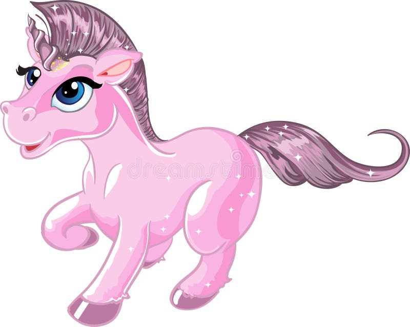 Licorne rose fabuleuse illustration de vecteur. Illustration of cadeau ...