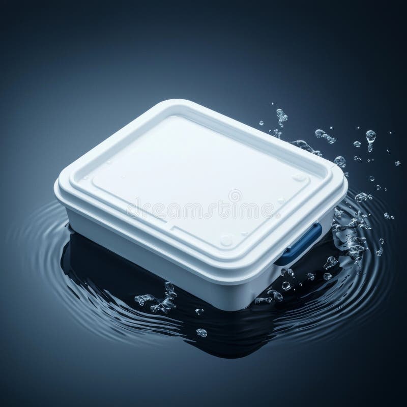 Lid for a White Plastic Storage Container that Floats on Water Stock ...