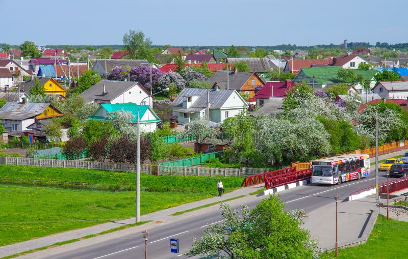 LIDA, BELARUS - May, 2018: Top View of the Old Town Editorial ...