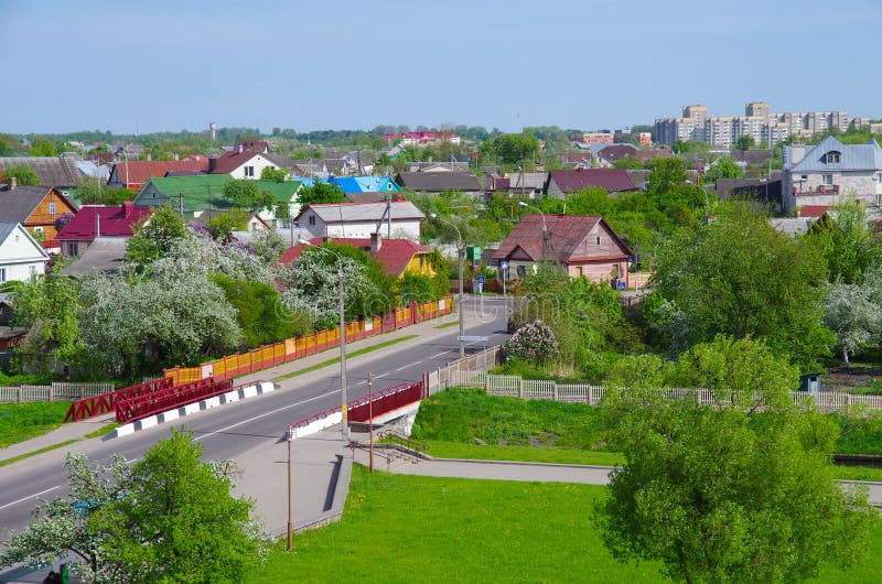 LIDA, BELARUS - May, 2018: Top View of the Old Town Editorial ...